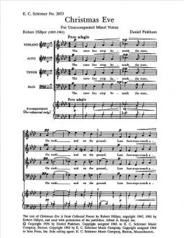 Four Poems for Music: No. 1. Christmas Eve by Daniel Pinkham » Mixed ...