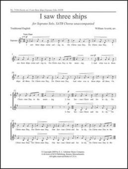 I saw three ships » Mixed Choir Sheet Music (Part)
