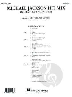 Michael Jackson Hit Mix » Concert Band Sheet Music (Score)