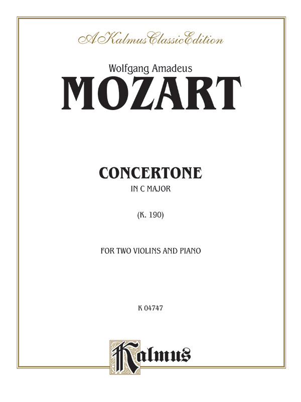 Concertone in C Major (Violin I) by Wolfgang Amadeus Mozart (Download ...