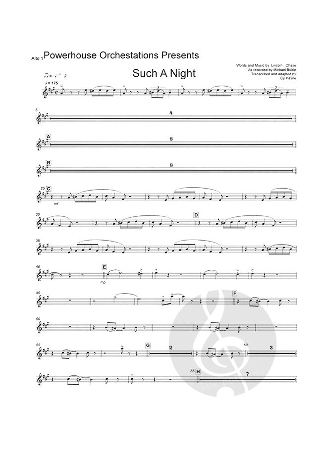 Such A Night by Bublé » Jazz Ensemble Sheet Music
