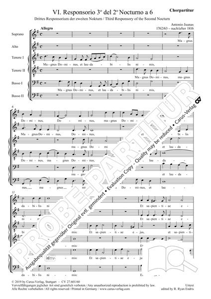 Magnus Dominus, et laudabilis nimis by Antonio Juanas » Mixed Choir ...