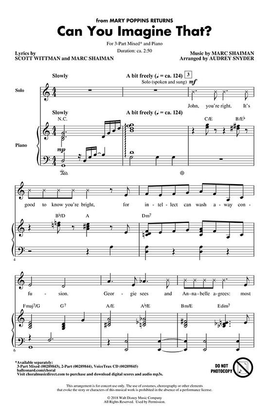 Can You Imagine That? by Marc Shaiman » Mixed Choir Sheet Music