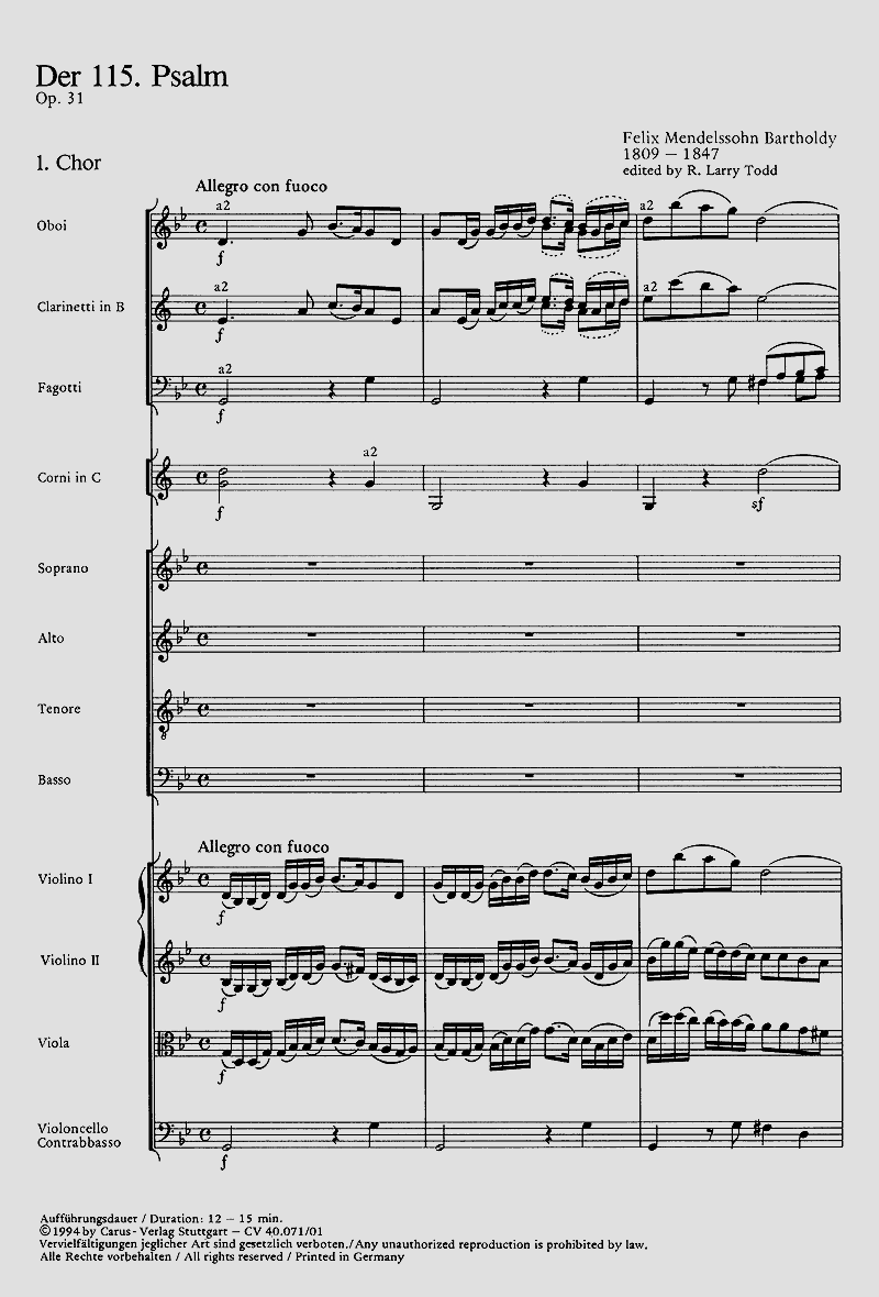 Der 115. Psalm op. 31 (Felix Mendelssohn Bartholdy) » Sheet Music for ...