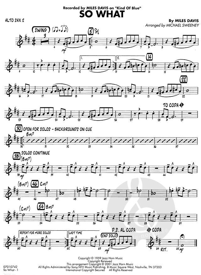 So What (Miles Davis) » Jazz Ensemble Sheet Music