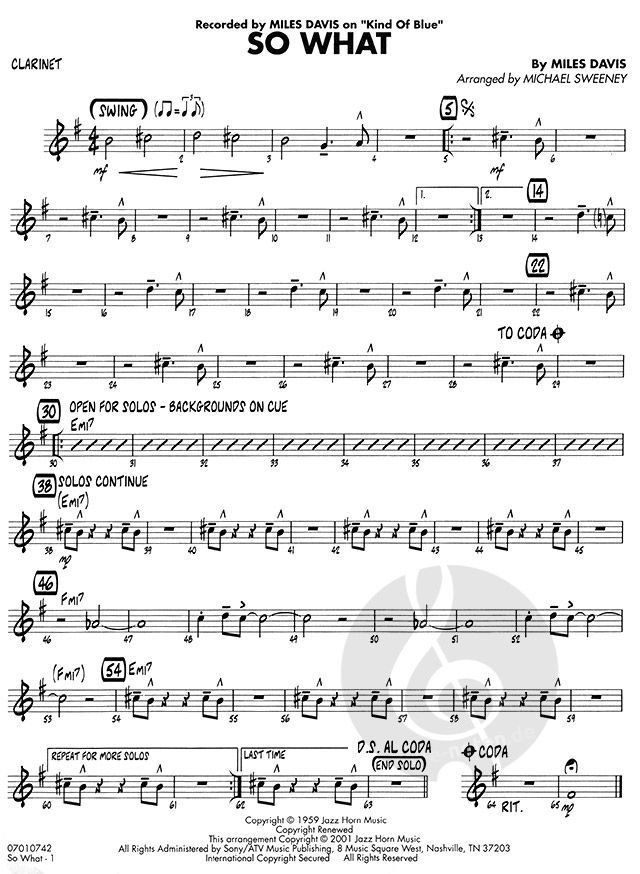 So What (Miles Davis) » Jazz Ensemble Sheet Music