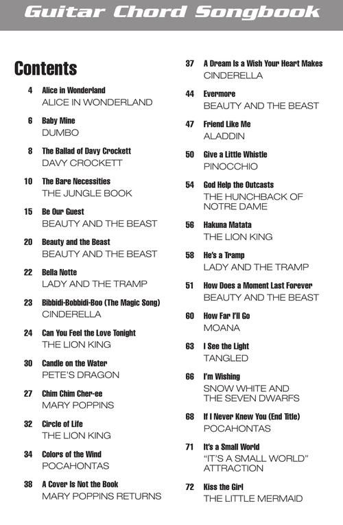 Disney - Guitar Chord Songbook - 2nd Edition » Songbooks
