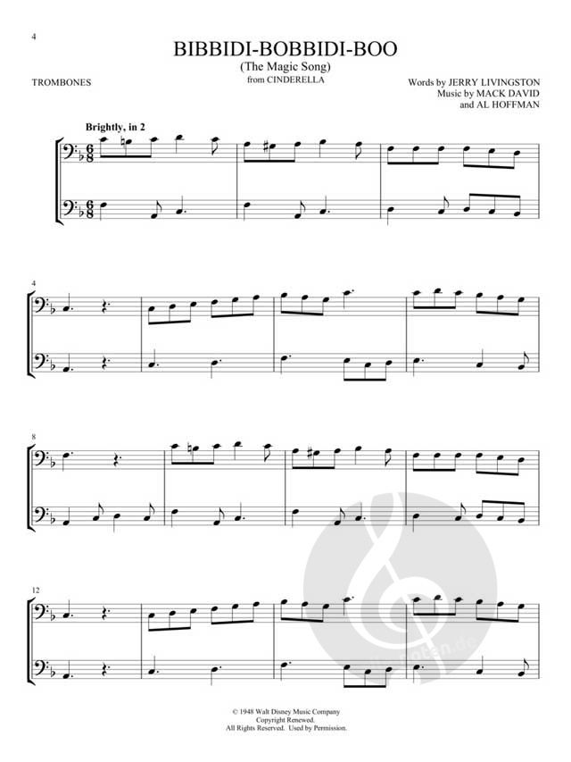 Disney Songs for 2 Trombones » Trombone Sheet Music