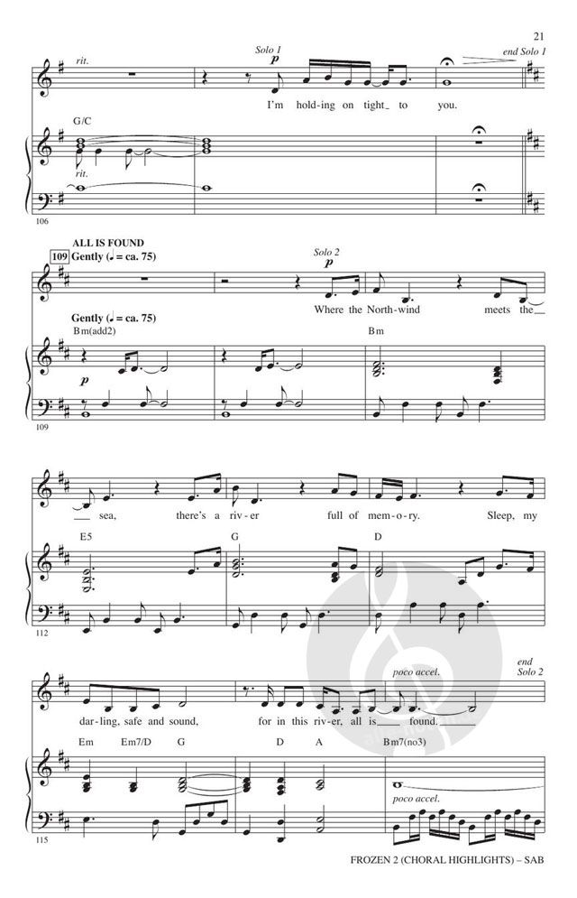 Frozen 2 by Robert Lopez » Mixed Choir Sheet Music