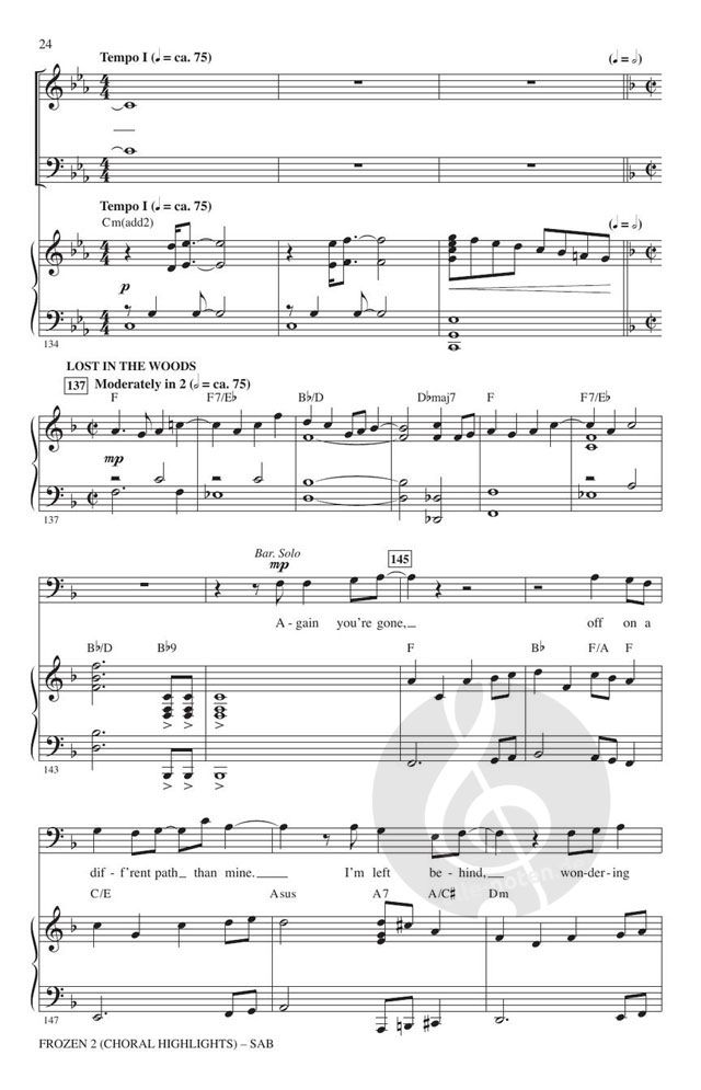 Frozen 2 by Robert Lopez » Mixed Choir Sheet Music