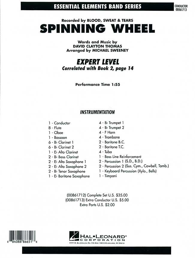 Spinning Wheel » Concert Band Sheet Music (Score)