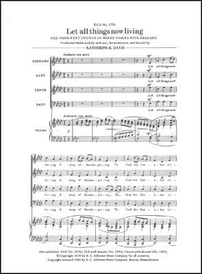 Let All Things Now Living by Katherine Davis » Choir Sheet Music (Part)