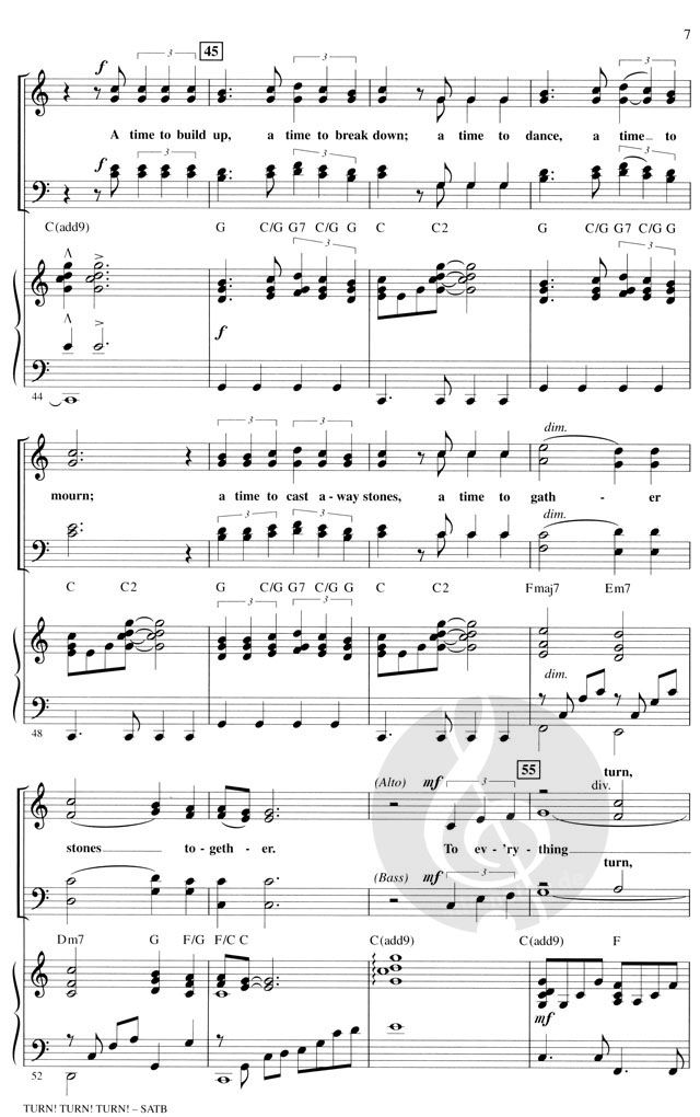 Turn Turn Turn » Mixed Choir Sheet Music , great selection