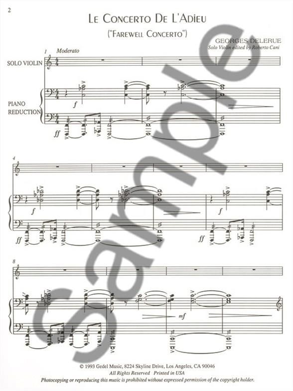 Le Concerto de L'Adieu 'Farewell Concerto' by Georges Delerue » Violin ...
