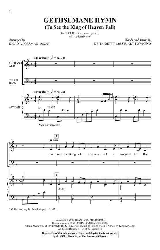 Gethsemane Hymn by Keith Getty (Download) » Sheet Music for Mixed Choir