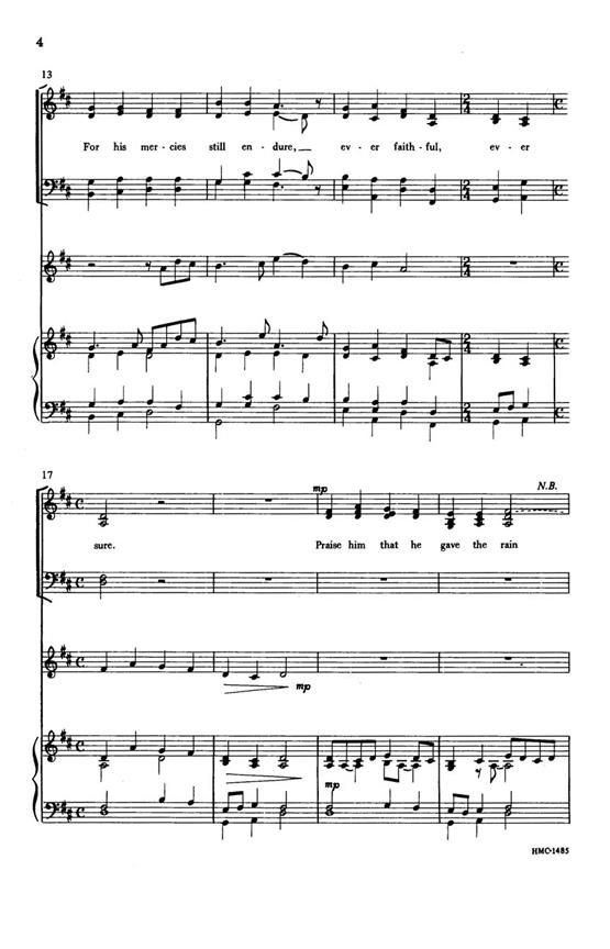 Harvest Hymn by Lloyd Larson » Mixed Choir Sheet Music