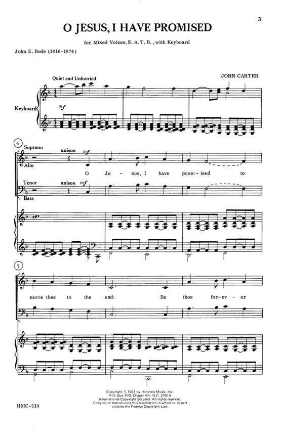 O Jesus, I Have Promised by John Carter » Mixed Choir Sheet Music