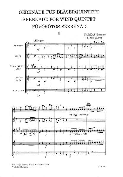 Ferenc Farkas Chamber Ensemble Sheet Music » Buy Online