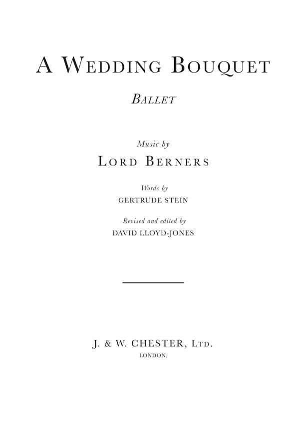 A Wedding Bouquet by Lord Berners » Orchestra Sheet Music