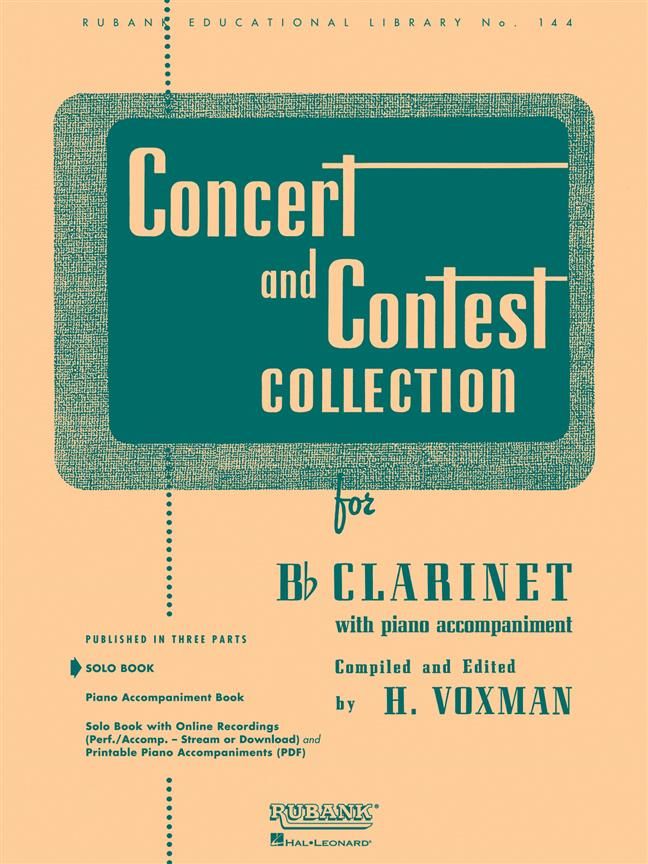 Concert And Contest Collection B Flat Clarinet Solo Part Only by Howard ...
