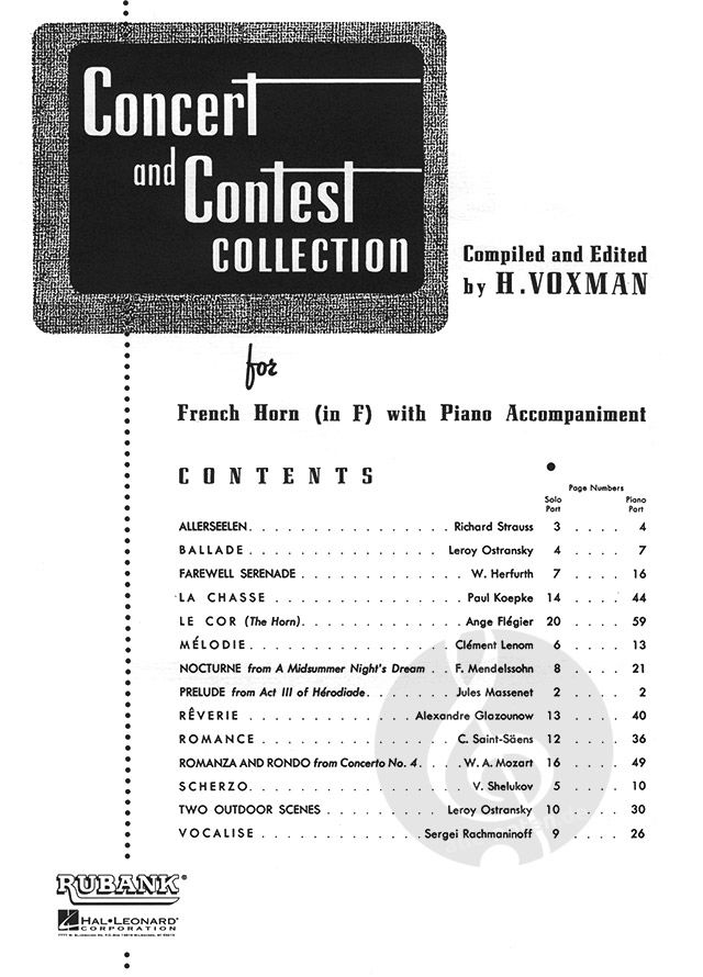 Howard Voxman Sheet Music for Horn » Buy Sheet Music Online