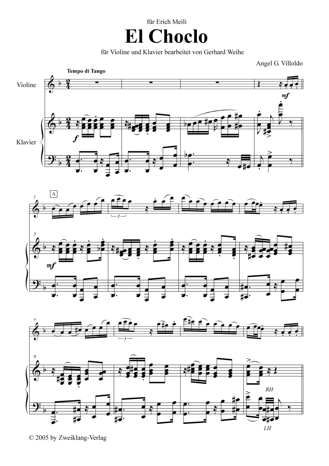 El Choclo » Violin Sheet Music at all-sheetmusic.com