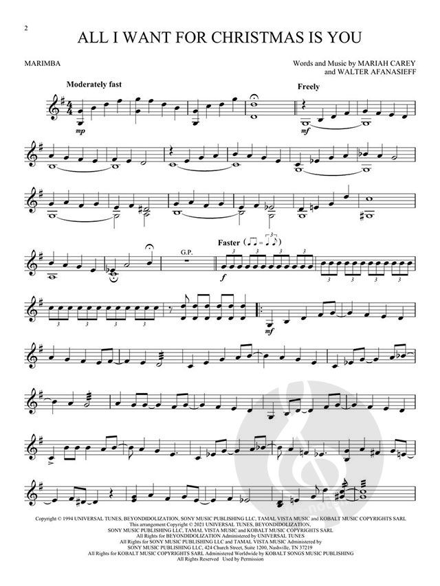 25 Christmas Songs for Marimba » Sheet Music for Mallets