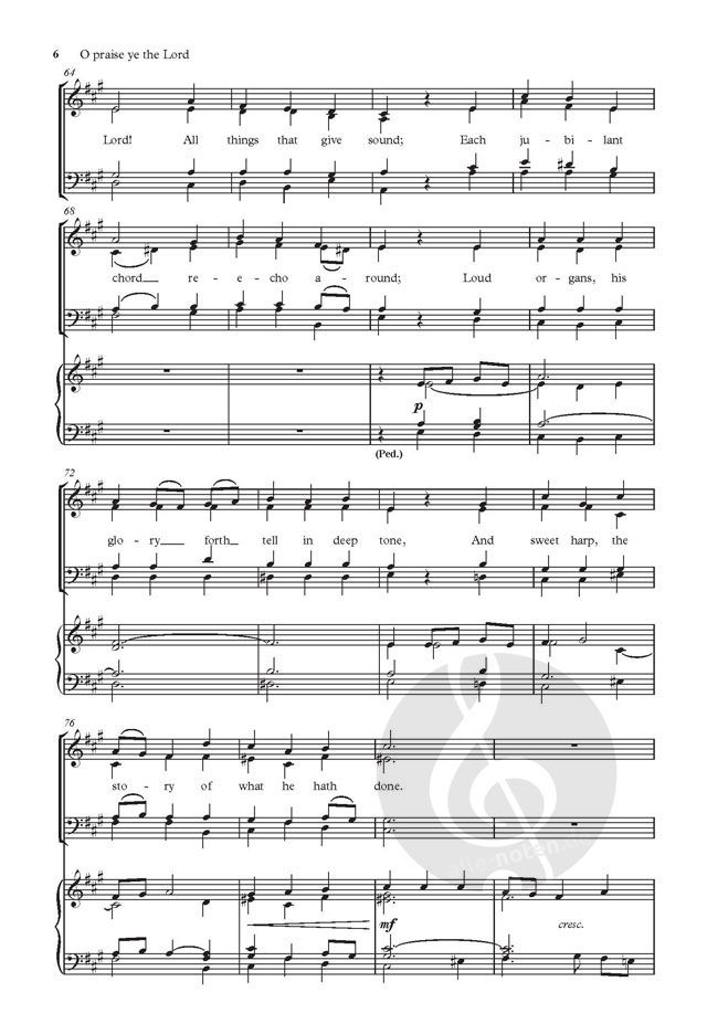 O praise ye the Lord by Charles Hubert Parry (Download) » Mixed Choir ...