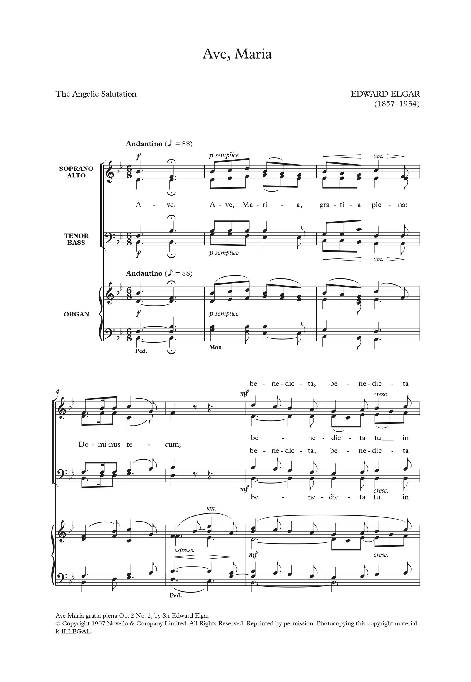 Ave, Maria by Edward Elgar (Download) » Mixed Choir Sheet Music