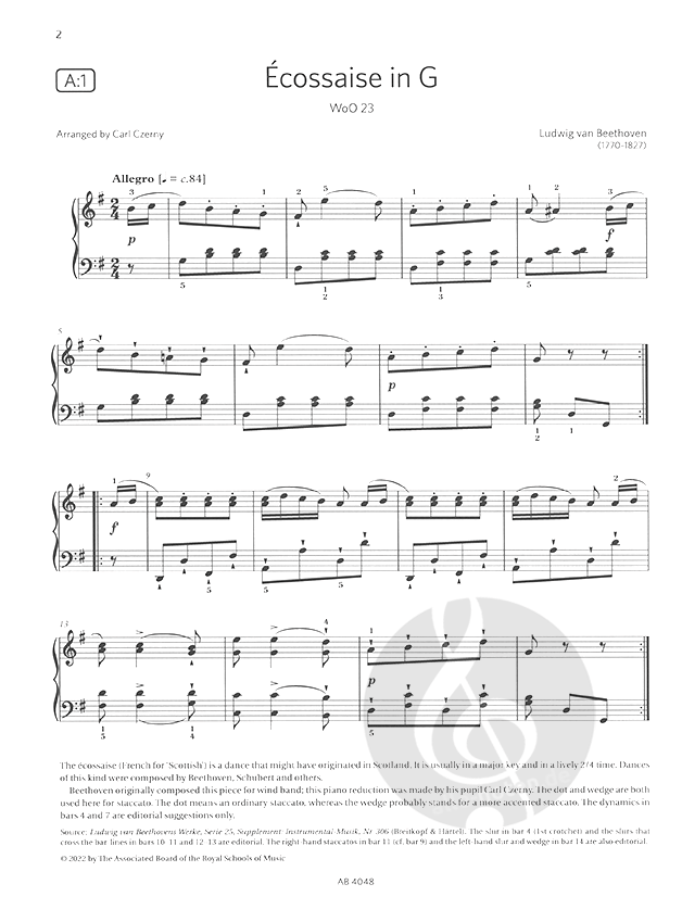 ABRSM Piano Exam Pieces 2023-2024 Grade 2 » all-sheetmusic.com