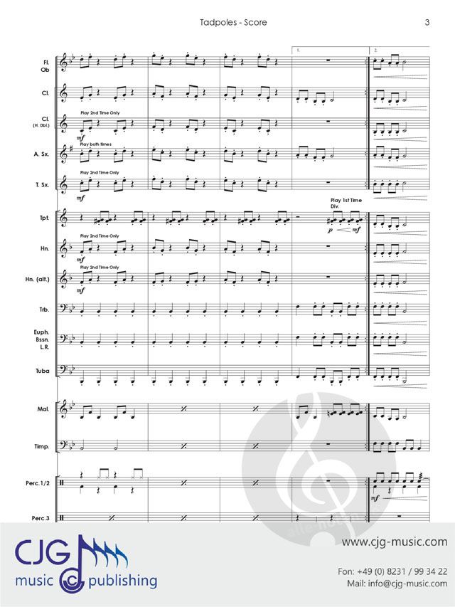 Tadpoles by Randall D. Standridge » Concert Band Sheet Music