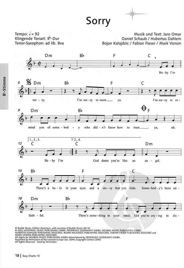 Easy Charts Play-Along 13 » all-sheetmusic.com