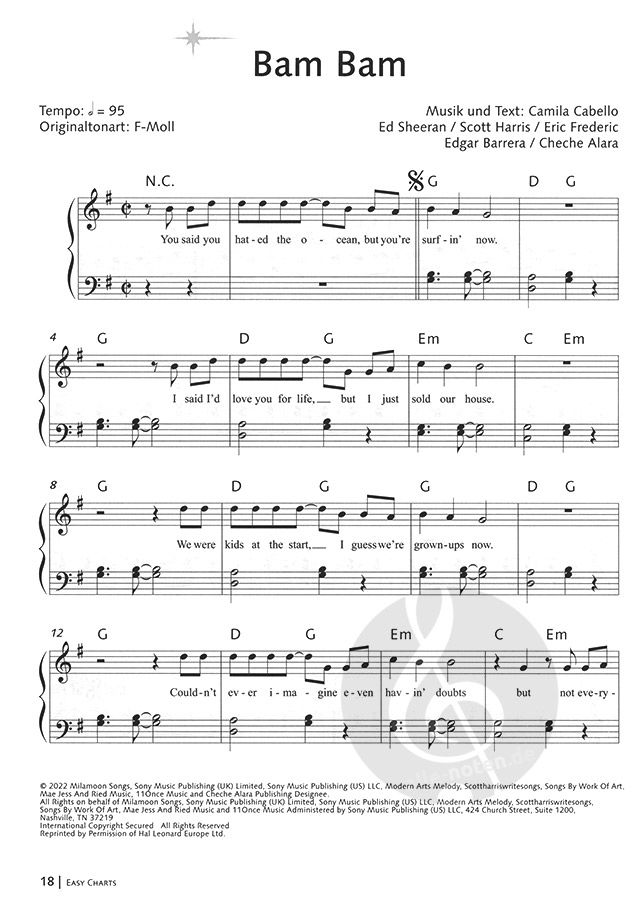 Easy Charts 13 » Piano Sheet Music