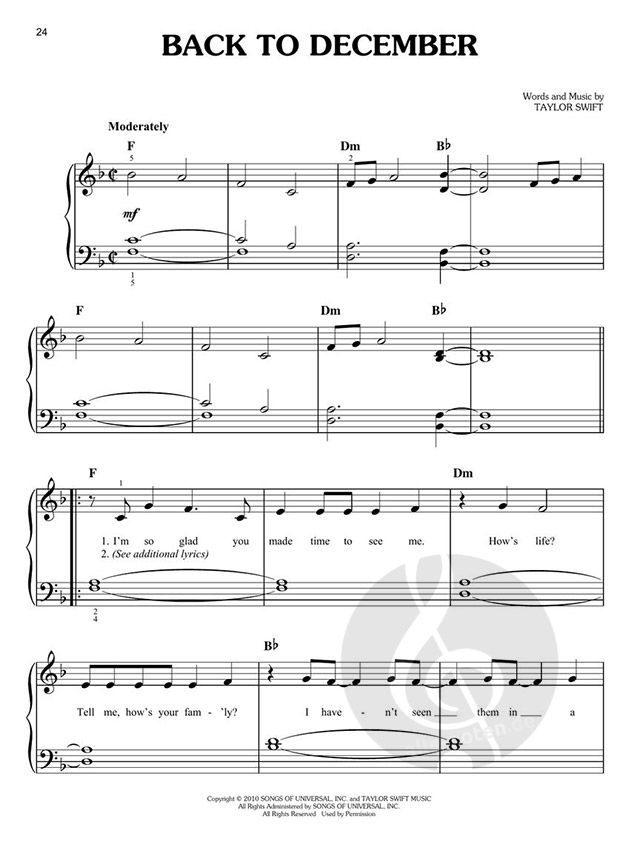 Taylor Swift Easy Piano Anthology - 2nd Edition » all-sheetmusic.com