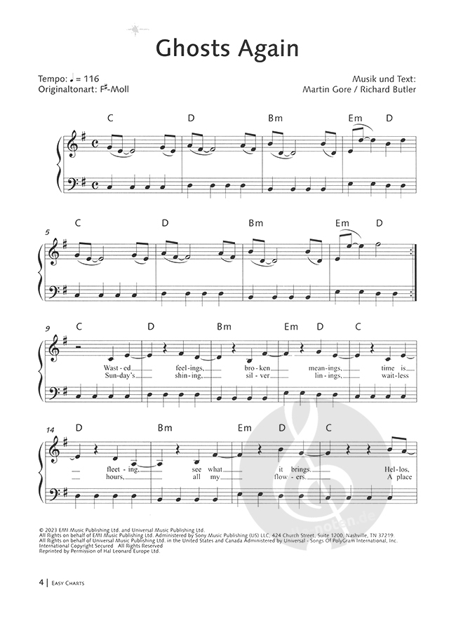 Easy Charts 14 » Sheet Music for Piano