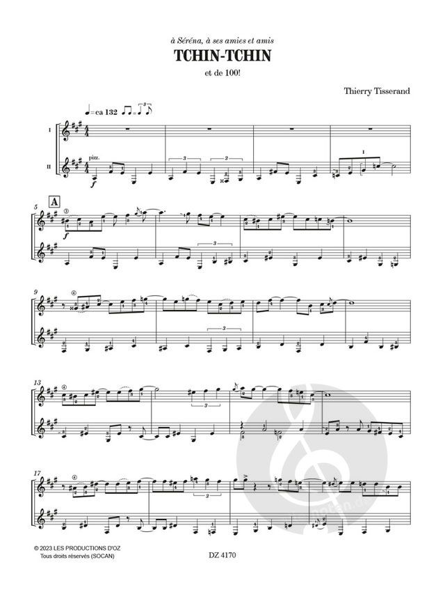 Tchin Tchin By Thierry Tisserand Guitar Sheet Music