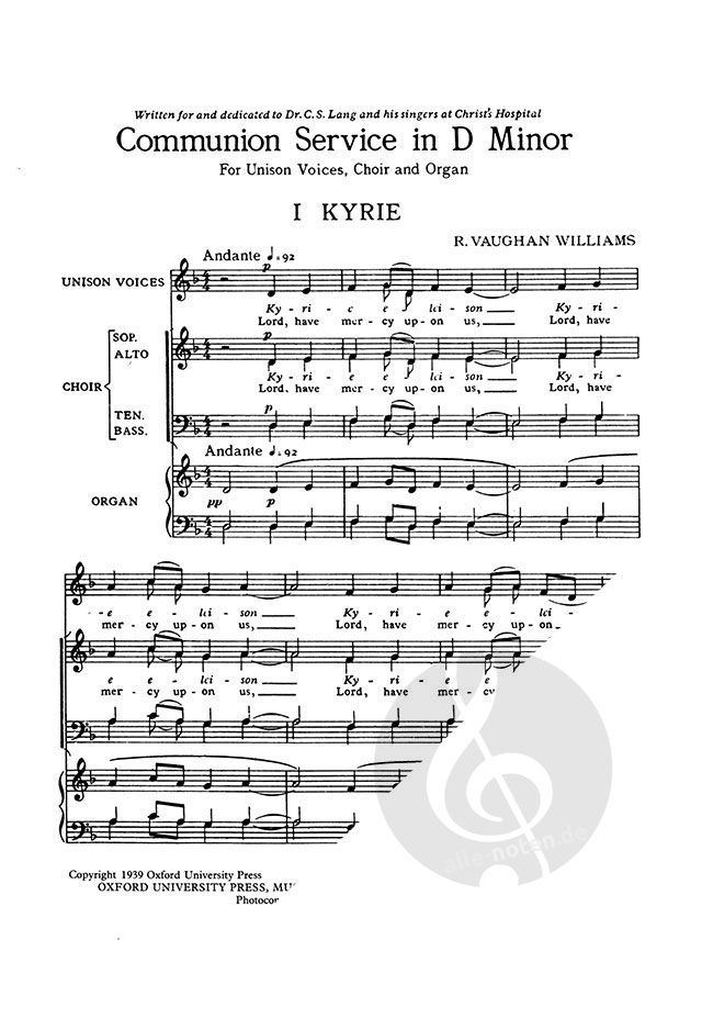 Communion Service in D minor (Download) » Sheet Music for Choir