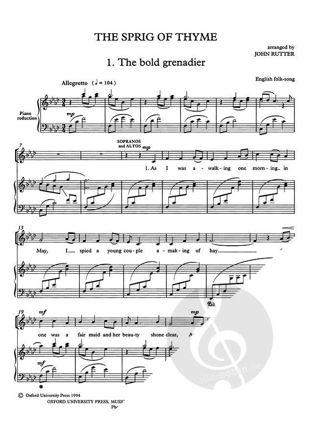 The Sprig of Thyme (Download) » Sheet Music for Mixed Choir
