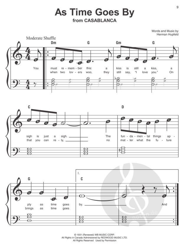 Movie Songs » Sheet Music for Piano