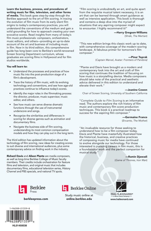 Complete Guide to Film Scoring - 3rd Edition by Richard Davis » Music ...