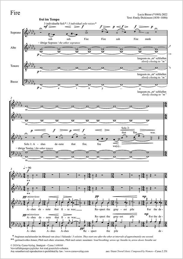 Fire by Lucia Birzer » Sheet Music for Mixed Choir