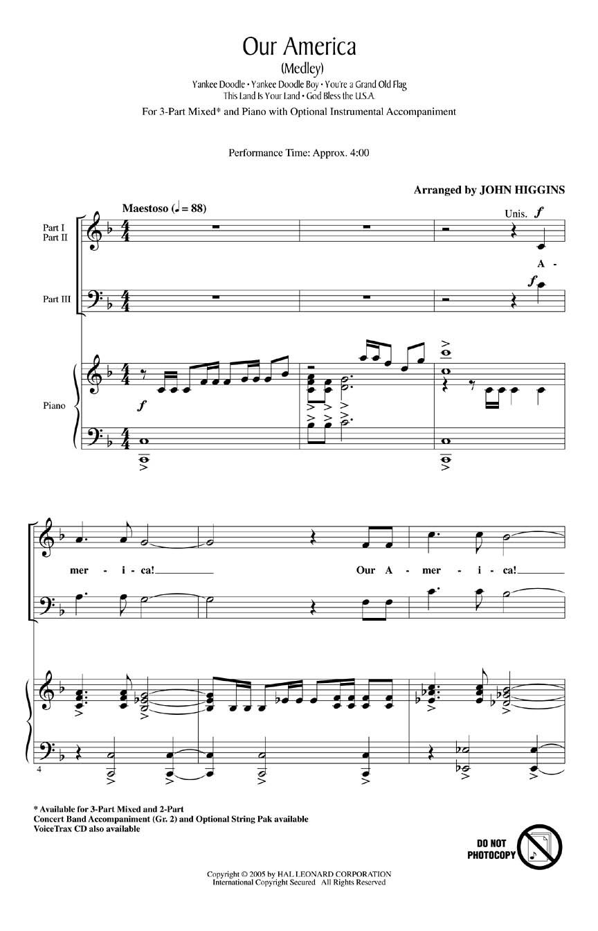 Our America Medley » Choir Sheet Music (CD) , Shop now!