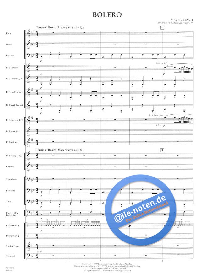 Bolero (Maurice Ravel) » Sheet Music for Concert Band - 50600029