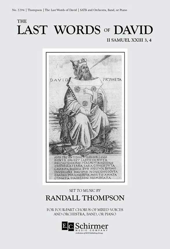 The Last Words of David by Randall Thompson » Sheet Music for Concert ...