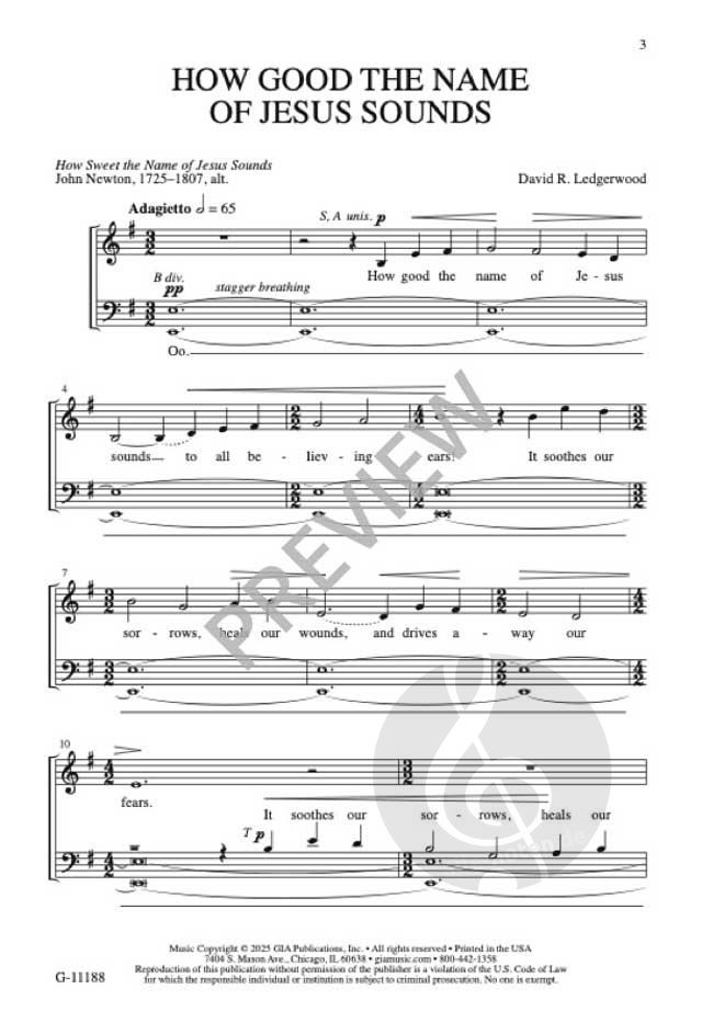 How Good the Name of Jesus Sounds by David Ledgerwood » Sheet Music for ...