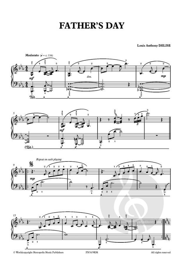 Father's Day by Louis Anthony de Lise » Sheet Music for Piano
