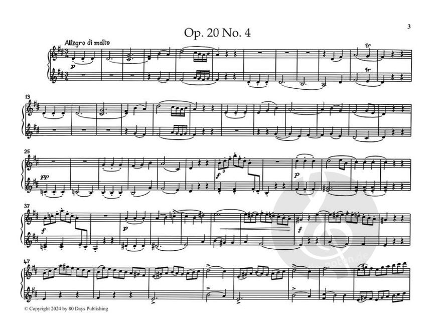 String Quartets op. 20 4-6 by Joseph Haydn » Sheet Music for Piano