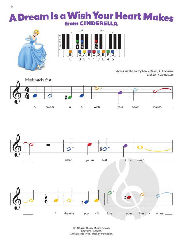 Piano-by-Color: Disney Princess Collection » Sheet Music for Piano