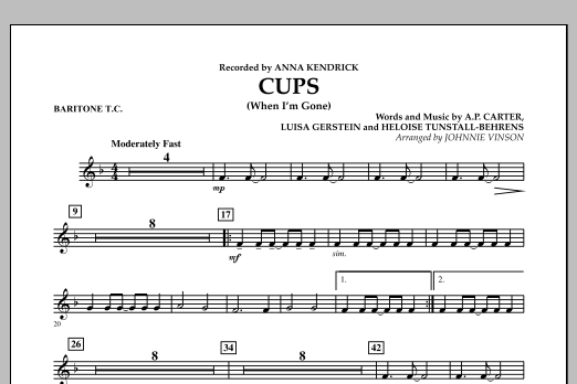 Cups by Anna Kendrick (Download) » Sheet Music for Concert Band (Part)