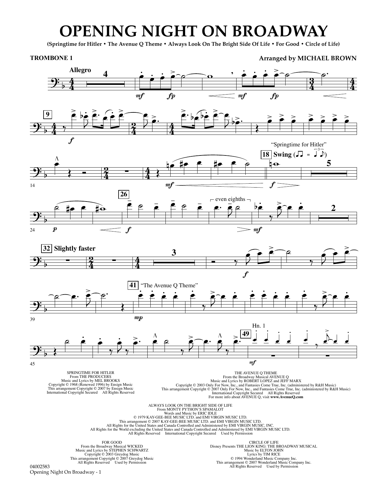 Opening Night On Broadway (Download) » Sheet Music for Concert Band (Part)